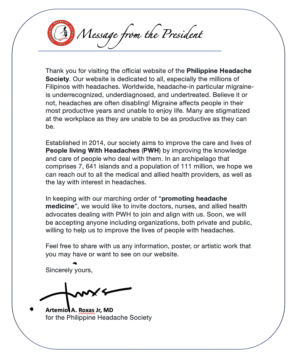 PHS Officers and Board of Trustees - PHILIPPINE HEADACHE SOCIETY